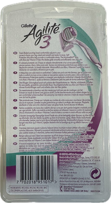 Gillette Agilite 3 Women - Wegwerpmesjes - 6 Stuks | bol