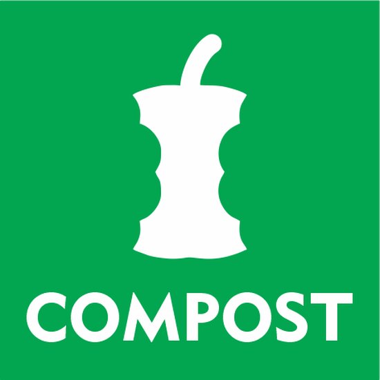 CombiCraft Bordje Afval Compost met Appel - 10x10 cm | bol