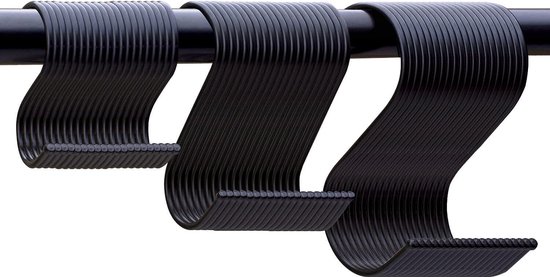 Haken 60 stuks, robuuste roestvrijstalen S-vormige haken, zwart voor ...
