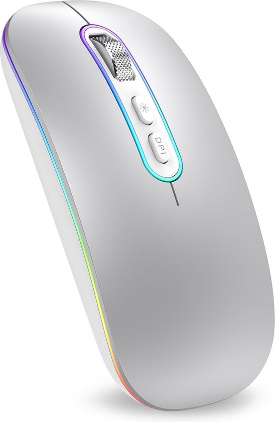 Oplaadbare draadloze muis, 2.4G & Bluetooth-muis voor laptop slanke ...