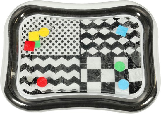 Playos® - Sensorische Watermat - Zwart / Wit - Tummy Time - Opblaasbaar ...