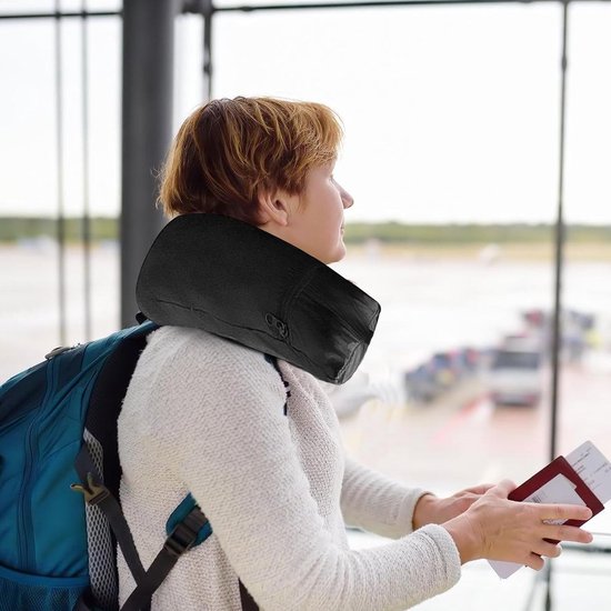 Nekkussen voor reizen, 2 stuks waterdicht nekkussen met opvulbare ...