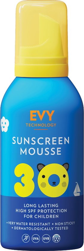 EVY Zonnebrand Mousse Kids - SPF 30 150 ml - Beschermend en Hydraterend ...