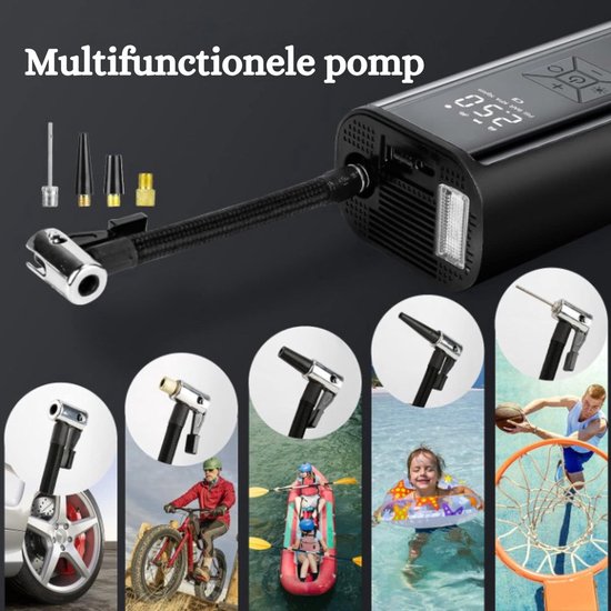 Suitu Mini Luchtcompressor - elektrische fietspomp- Draadloze Fietspomp Auto... | bol