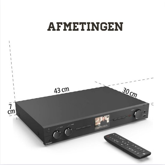 DAB Tuner HiFi - DAB+ Tuner Receiver met Bluetooth - Zwart | bol