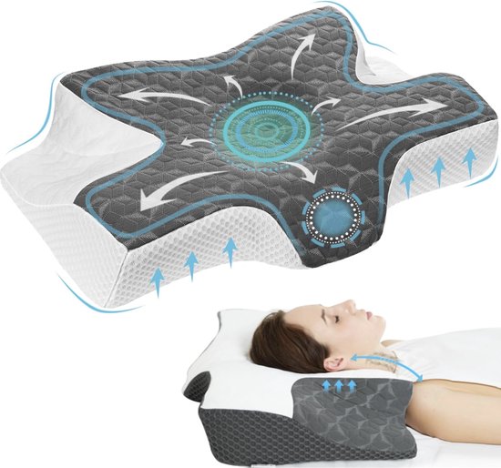 Cervicaal traagschuim contourkussen voor nek- en schouderpijn, ergonomisch... | bol