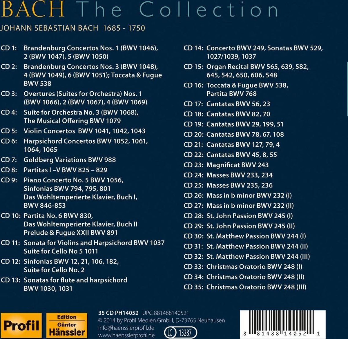 Bach; The Ultimate Collection, Various | CD (album) | Muziek | bol.com