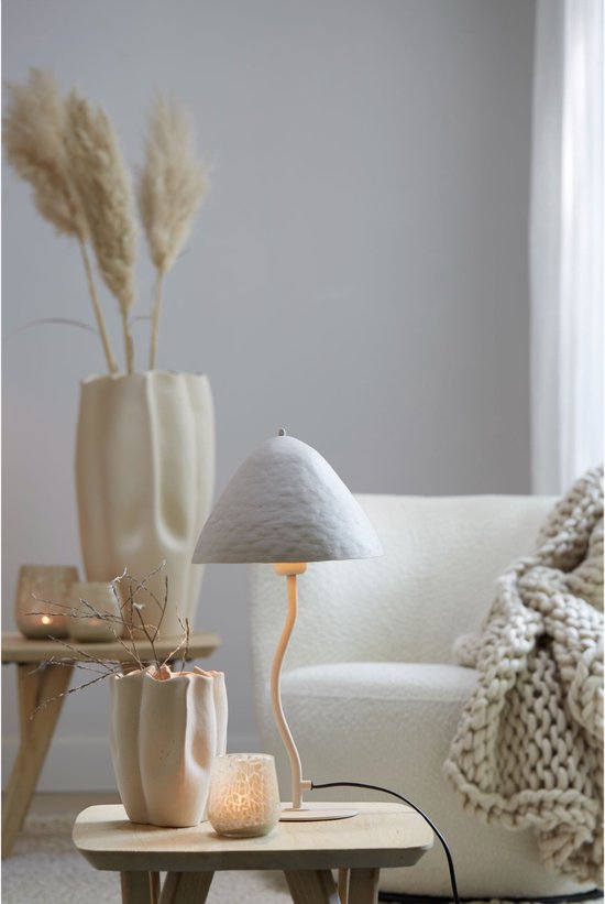 Light & Living Tafellamp Elimo - Crème - Ø25cm - Modern | bol