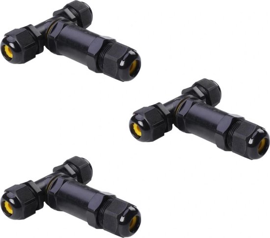 Waterdichte connector kabelverbinder voor 3 kabels - Voordeelset van 3 ...