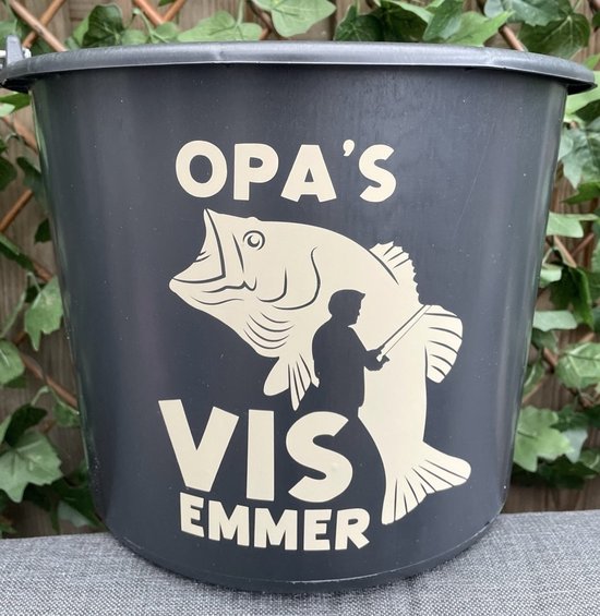 Emmer - 12 Liter- Met tekst: opa's vis emmer - opa - vissen - kleur ...