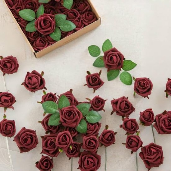 SHOP YOLO-Kunstbloemen-rozen-25 stuks decoratieve bloemen nep rozen met ...