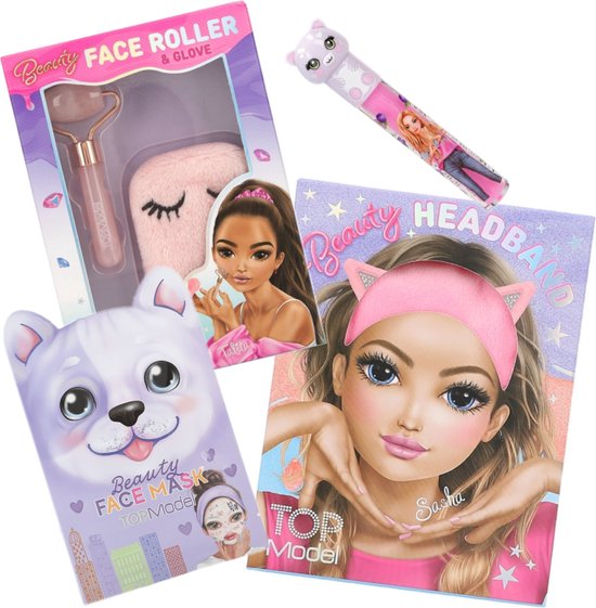 TOPModel Beauty Kado Pakket - Headband - Faceroller - Lipgloss ...