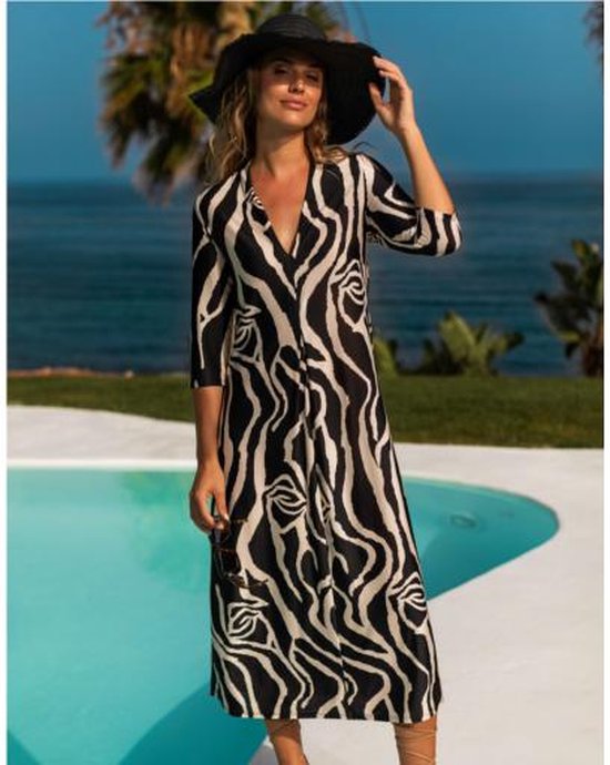 Barandi Gema Jurk 2-Gema Zwart/Beige - maat L | bol