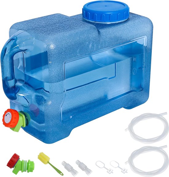 Waterjerrycan met kraan, camping-waterreservoir met handgrepen ...
