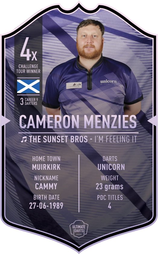 Ultimate Card Cameron Menzies | 37x25cm Dart Poster | bol
