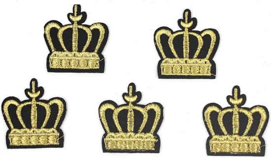 Kroon Strijk Embleem - Koning - Strijk Patch - 5 Stuks - Patchwork ...