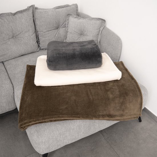 Woondeken - Taupe - 200 x 150 cm - Extra Zacht - Bankkleed - Plaid ...