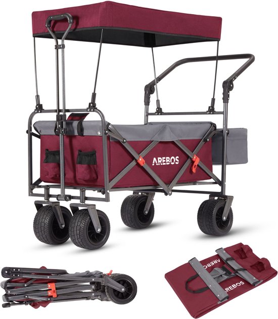 AREBOS Luxe Bolderkar Opvouwbare - Bolderkar Luchtbanden - XXL Tas ...