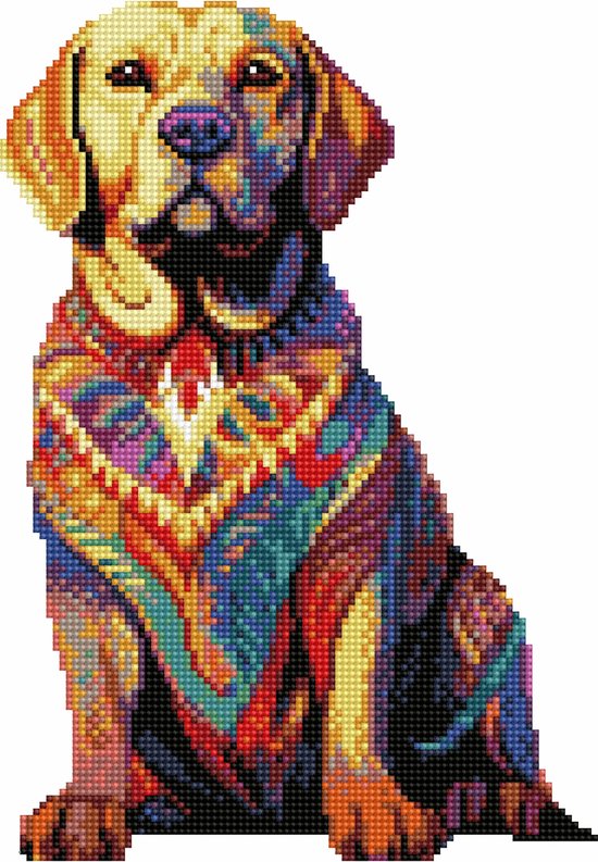 Labrador hond - diamond painting set - 40cm x 40cm | bol
