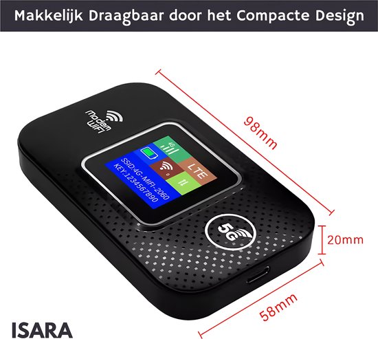 Mifi Router Zwart – Draadloze Wifi – Mifi Routers – 4G/5G Router – 10 ...