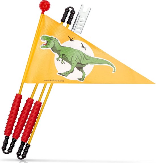 Fietswimpel dino, fietsvlag voor kinderen, fietsaccessoires ...