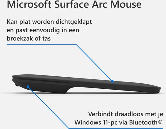 Microsoft Surface Arc Draadloze Bluetooth Muis – Zwart | bol