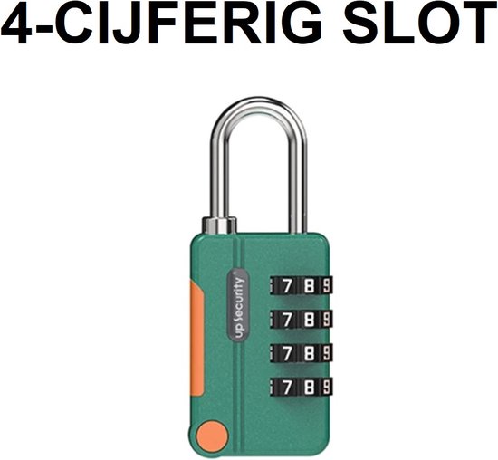 Hangslotje met Cijfercode – 4 Cijfers – Groen – Cijferslot voor Kluisje ...