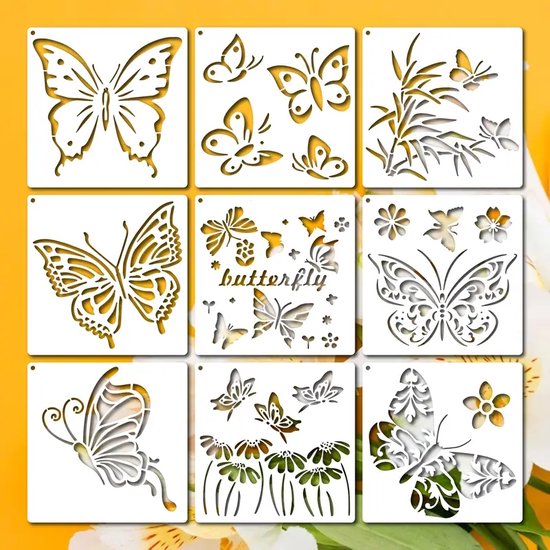 Bullet Journal Plastic Stencils - 9 stuks - Templates - Vlinders ...