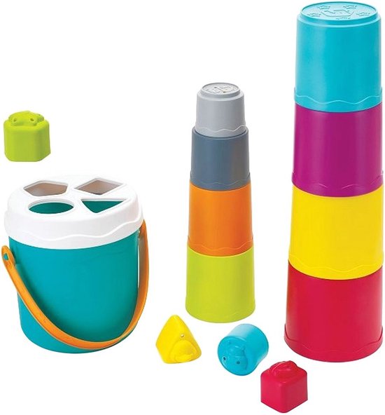 B-Kids Shape Sorting Stack N' Nest Buckets | bol