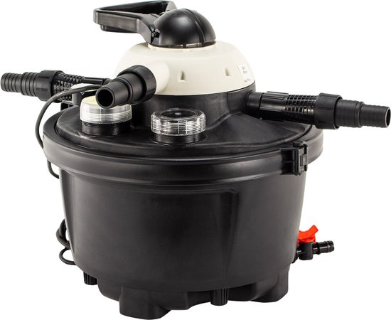 Velda Clear Control 25 + UV-C drukfilter met 7-standenkraan + UV-C Unit ...