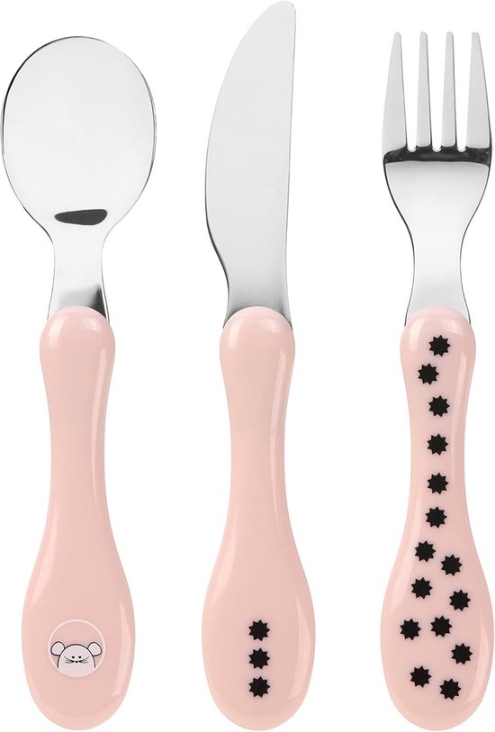 Kinderbestek set 3-delig lepel vork mes roestvrij staal kunststof handvat / Cutlery 3... | bol