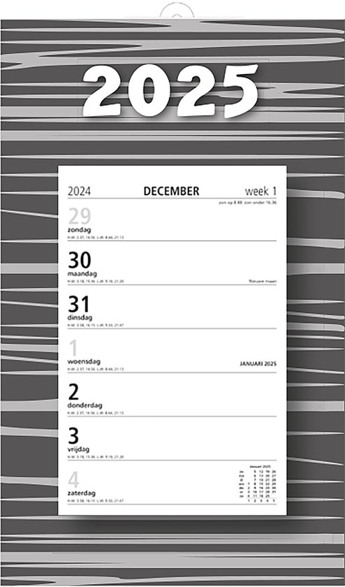 MGPcards - Week Scheurkalender 2025 - Week begint op zondag - 21 x 34 ...