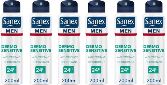 Sanex Deo Spray XL - Dermo Sensitive Men - 6 x 200 ml | bol