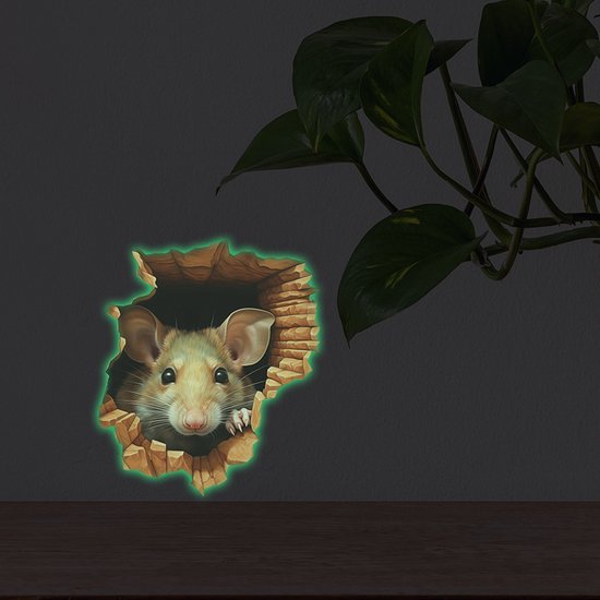 Muizen plint sticker - Glow in the dark - plintstickers - muis in de ...
