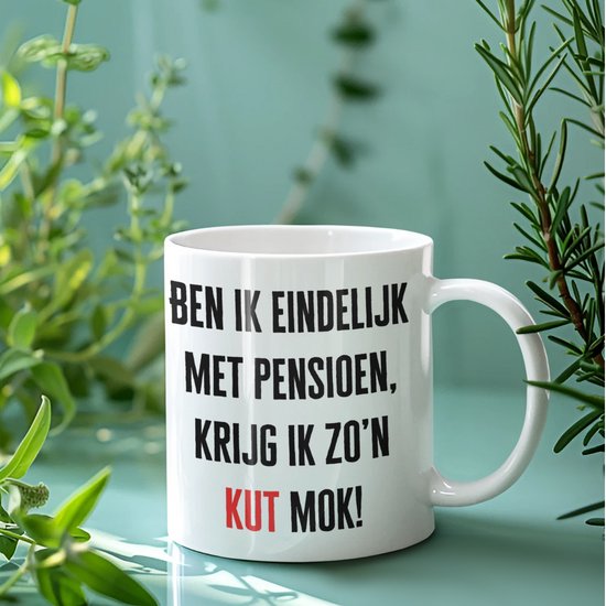 Koffiemok - Afscheid Collega - Mok met Ben Ik Eindelijk Met Pensioen Print - Pensioen... | bol