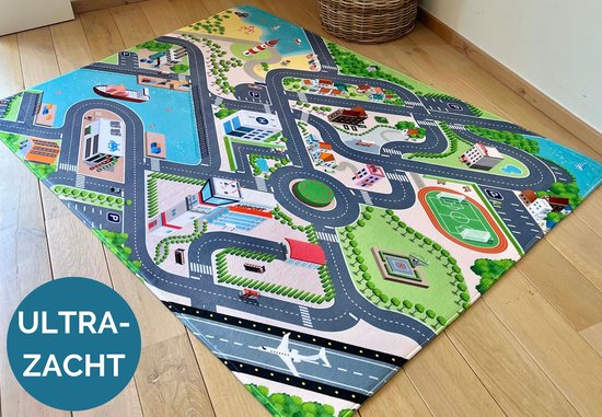 Mats & Joy – City Auto Speelmat Kinderen 130x180cm – Ultrazacht - Anti ...