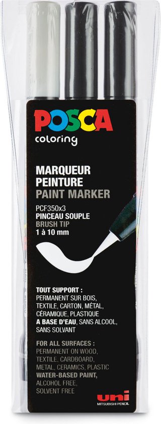 Posca stiften set PCF350 wit/zwart | bol