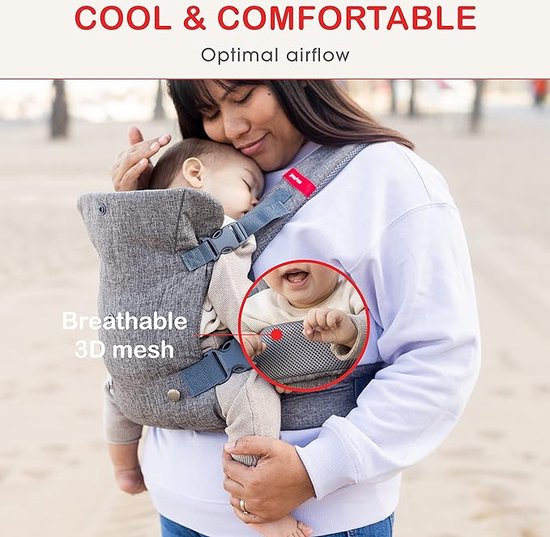 Babydrager voor pasgeborenen, ergonomische buikdrager, rugdrager, licht ...