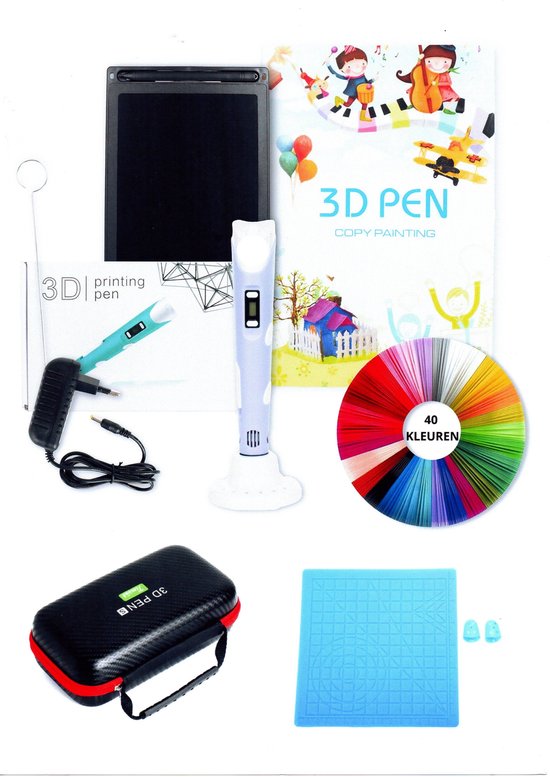 3D pen set-Premium-Paars-245 meter filament-36 kleuren-Tekentablet 8,5 ...