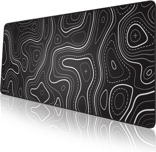 Topografische kaart muismat - Contour uitgebreide grote steek rand ...