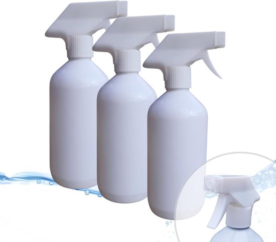 Set van 3 spuitflessen in wit [elk 500 ml] voor veelzijdige ...