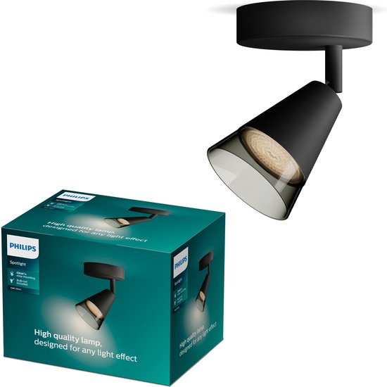 Philips Cleft Spot - Wandspot - Met gerookt glas - GU10 LED fitting | bol