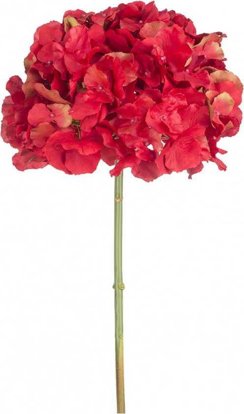 Kunstmatige rode hortensia stengel H50 | bol