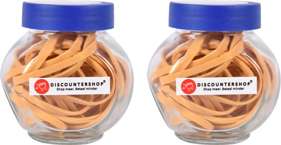 Beige Rubber Post Elastieken - 2 Glas Potjes van 50g - Kantoor & School ...