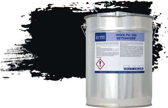 Wixx PU 150 Betonverf - 2.5L - RAL 9005 | Gitzwart | bol
