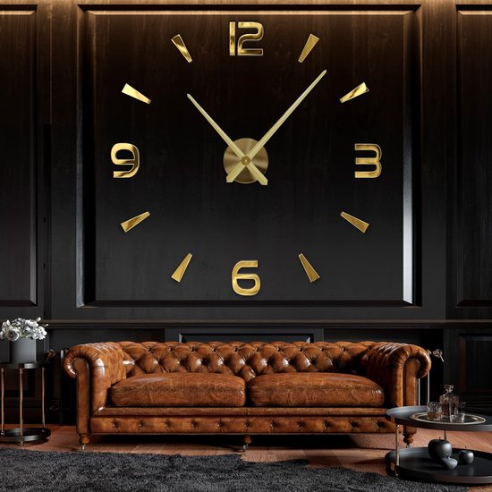 Moderne Wandklok - 3D Wandklok - Moderne Cijfers - Stille Klok - Doe ...