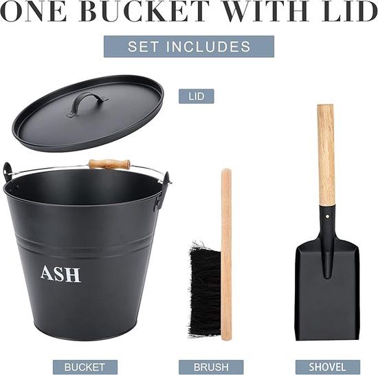 ash bucket with lid - asemmer met deksel 30.48 x 30.48 x 30.5 cm | bol