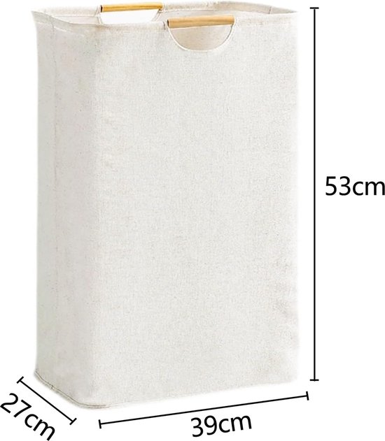 Wasmand, Oxford-stof, beige, 39 × 53 × 27 cm, wasmand, grote capaciteit ...