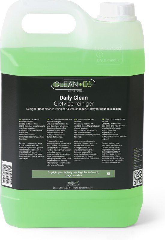 Cleanec Gietvloer Reiniger Starterkit Plus XL Incl. 5 Liter Daily Clean ...