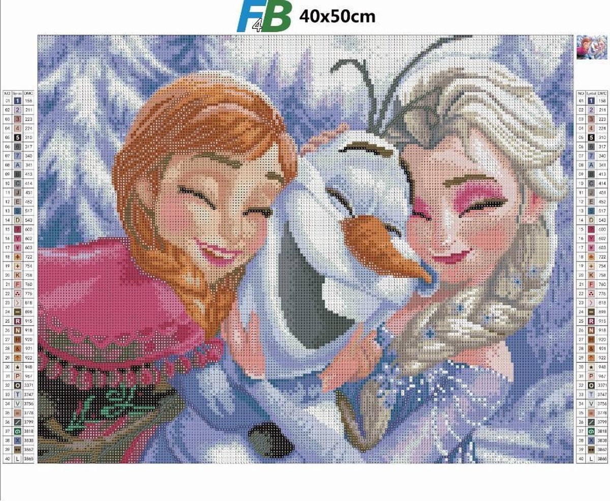 F4B Frozen Diamond Painting 40x50cm | Vierkante Steentjes | Disney ...